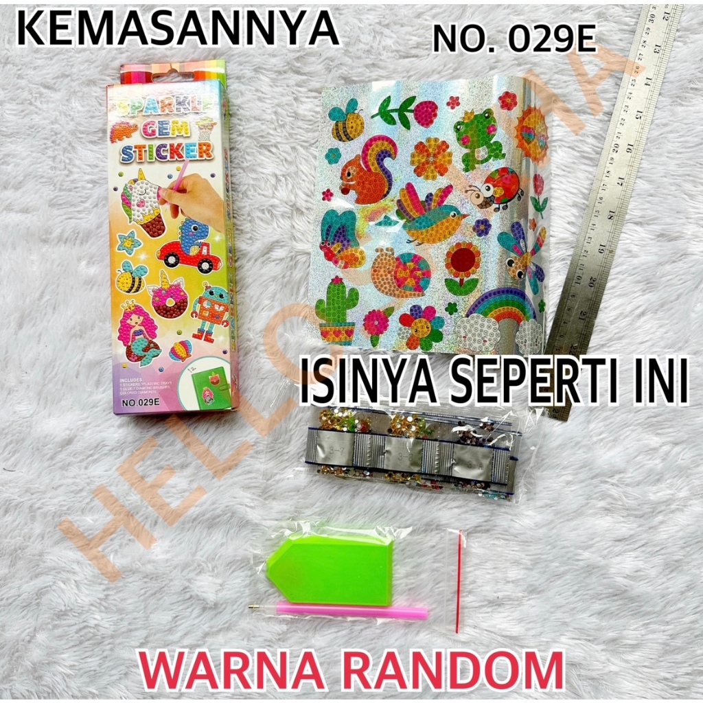 Jual MAINAN NO. 029E SPARKLE GEM STICKER WARNA WARNI KEMASAN DUS KOTAK ...