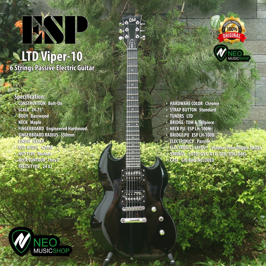 Jual ESP LTD Viper10 6 Strings Passive Electric Guitar | Shopee Indonesia