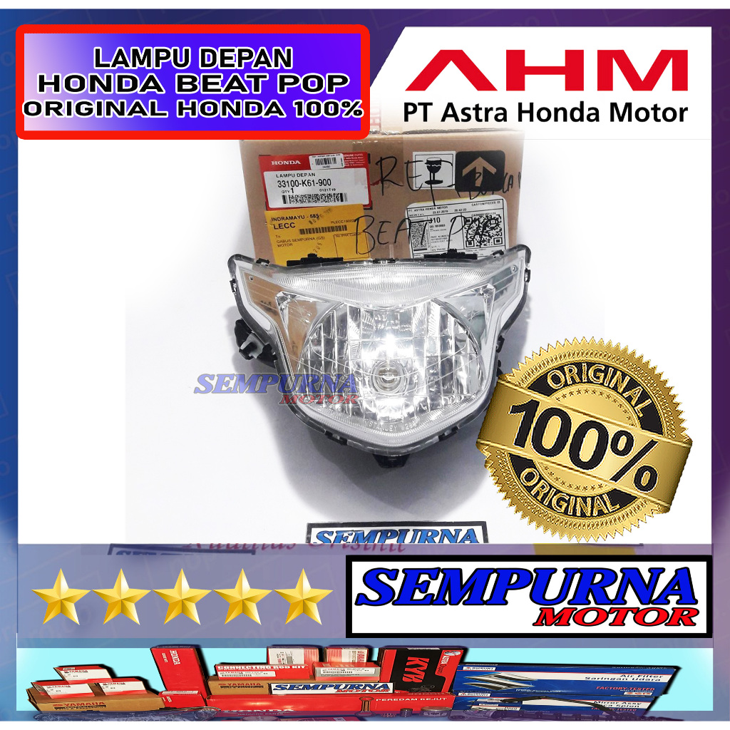 Jual 33100-K61-900 Reflektor Atau Lampu Depan Komplit Beat Pop 100% ...