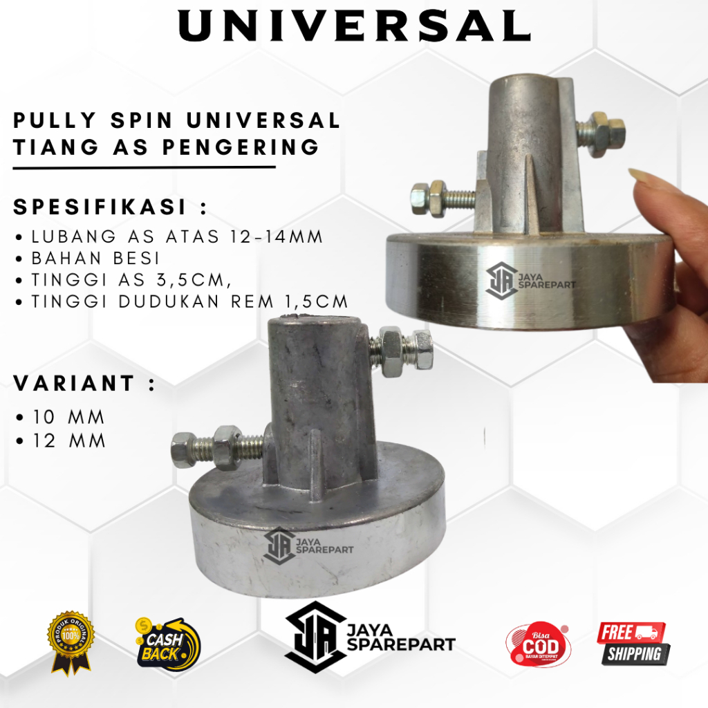 Jual PULLY MOTOR DINAMO SPIN PENGERING SHARP dan umum 12MM - 10MM PULI ...