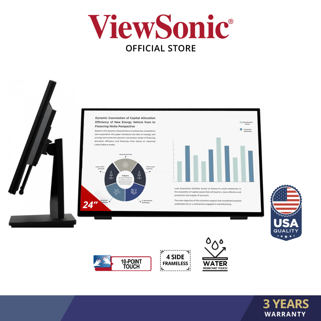 Jual Monitor Touch Screen 24" ViewSonic TD2465 Full HD 1080 60Hz 7ms ...