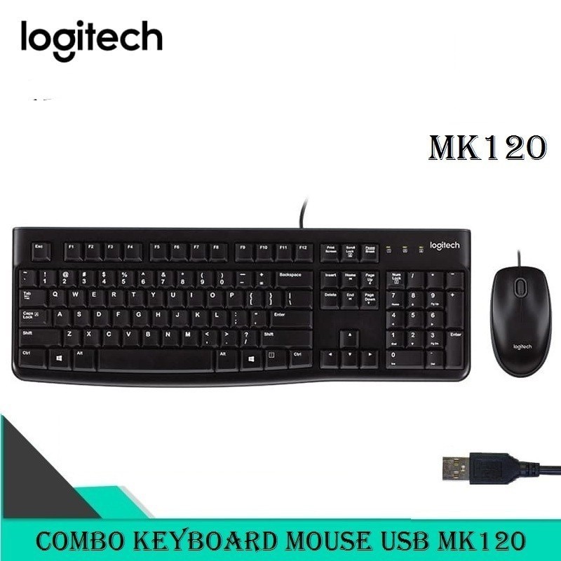 Jual KEYBOARD MOUSE USB LOGITECH MK120 | Shopee Indonesia