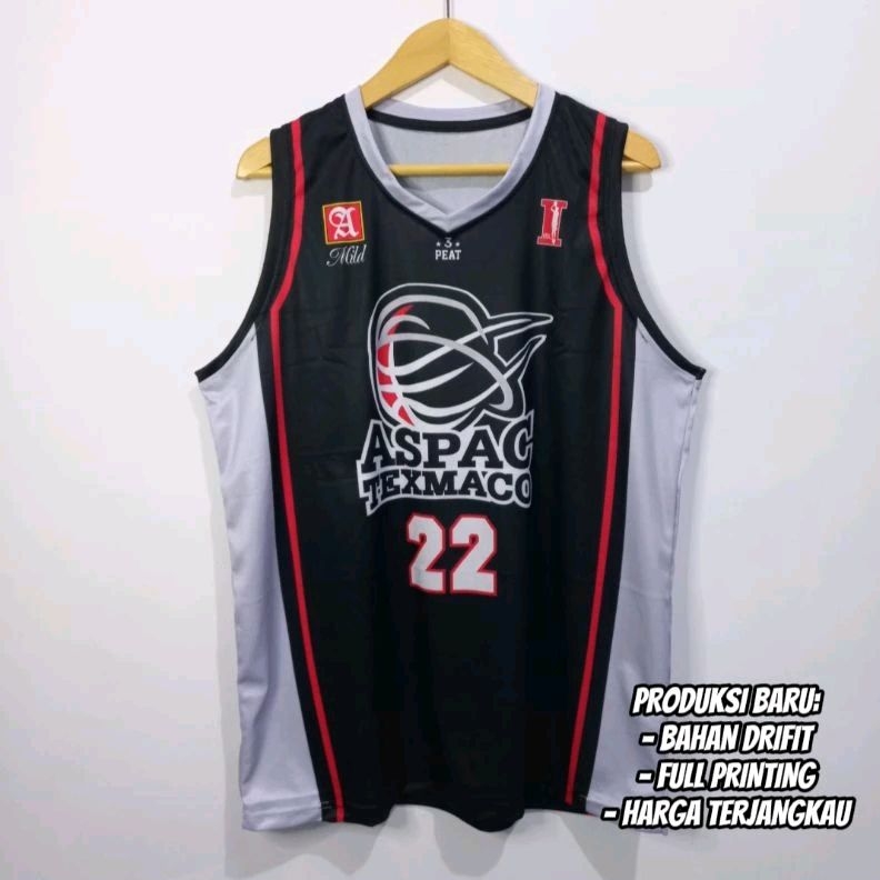 Jual JERSEY BASKET IBL REPRO ASPAC TEXMACO #22 DENNY SUMARGO - HITAM ...