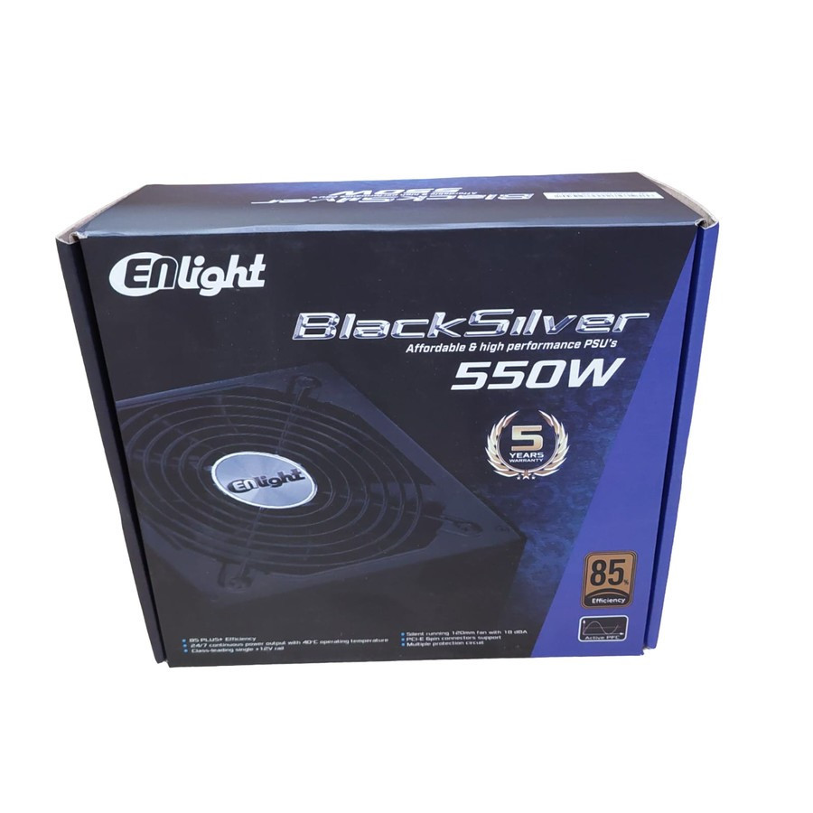 Jual Power Supply Enlight 550Watt Black Silver 80+ Bronze PSU 550 Watt ...