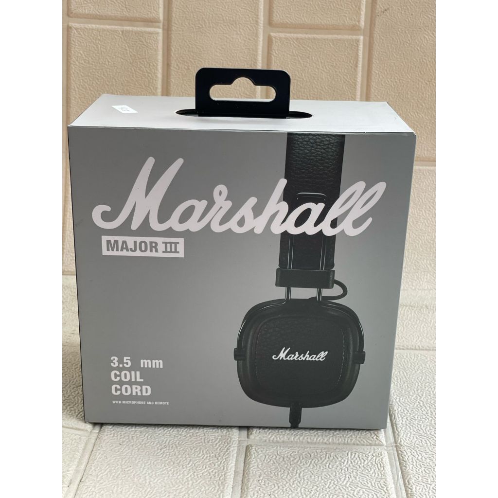 Jual Marshall Major III Black/Hitam 3.5 mm coil cord with microphone ...
