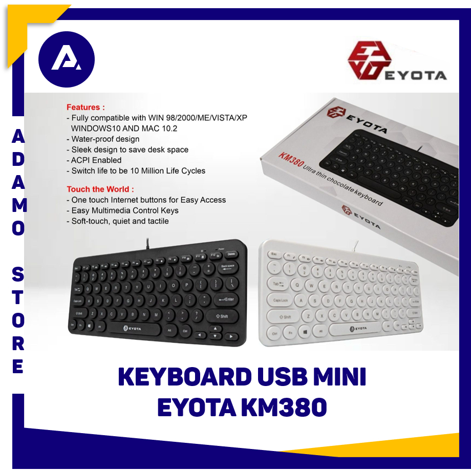 Jual Keyboard Mini USB Eyota KM380 Ultra Thin Keyboard | Shopee Indonesia