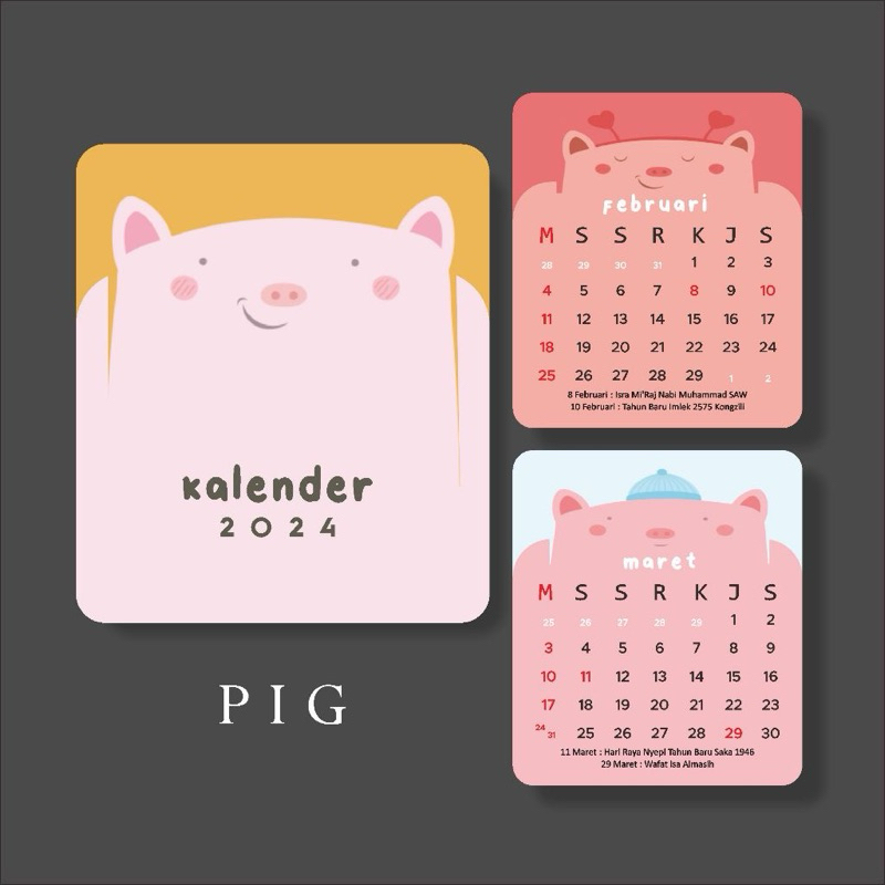 Jual Kalender Mini 2024 / Kalender Meja 2024 / Kalender Duduk ...