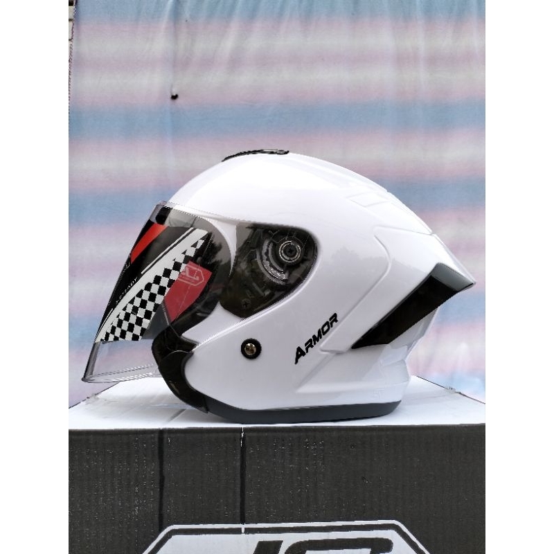 Jual Helm Js armor whitegloss | Shopee Indonesia