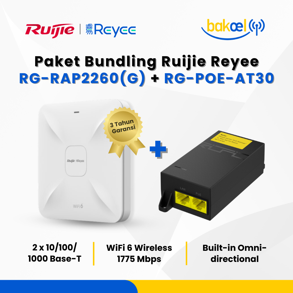Jual Ruijie Reyee RG-RAP2260G + POE Adaptor WIFI 6 Indoor Access Point ...