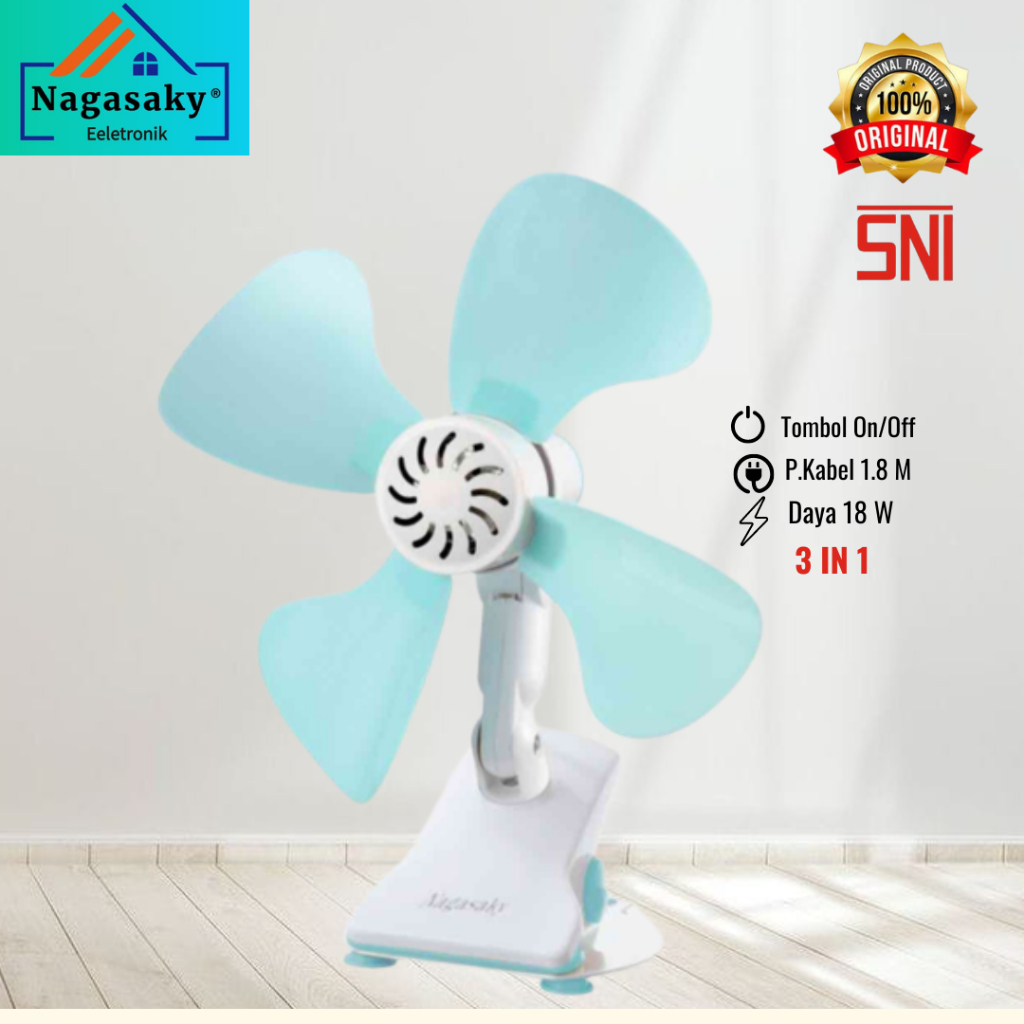 Jual kipas angin meja dinding jepit NAGASAKY ng-320j ( 3 in 1 ) | Shopee Indonesia