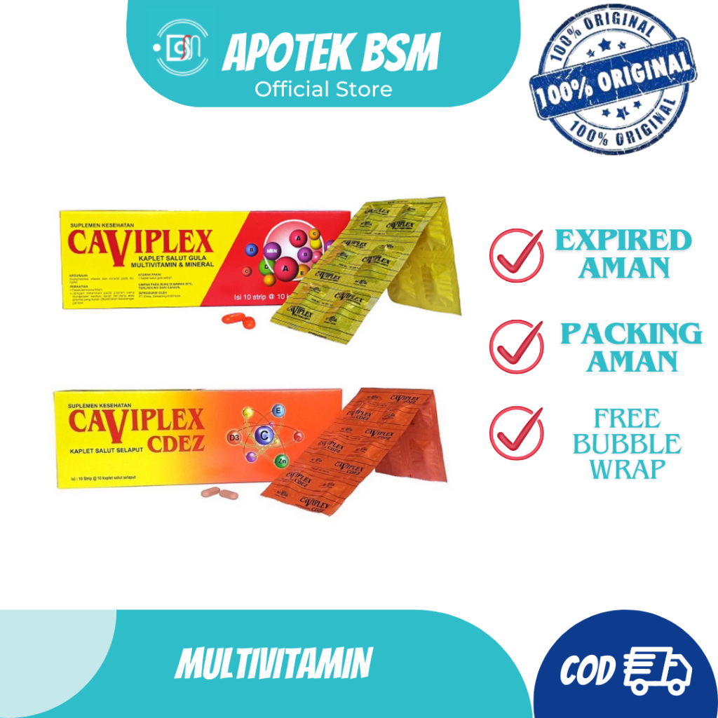 Jual Caviplex Multivitamin Mineral / CDEZ per Strip 10 Kaplet Original ...