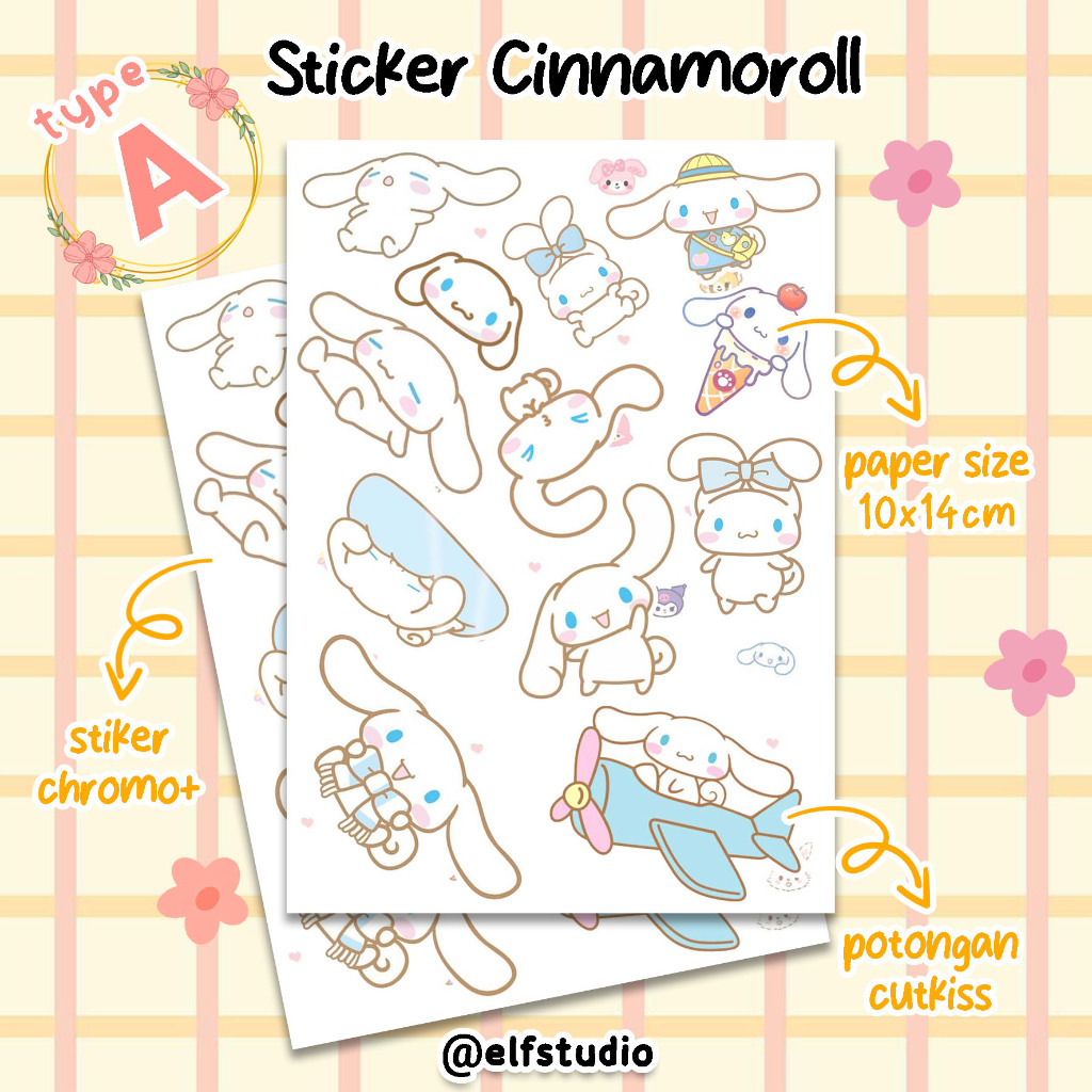 Jual Stiker Cinnamoroll Sanrio Sticker Cinamon Roll Planner DIY ...