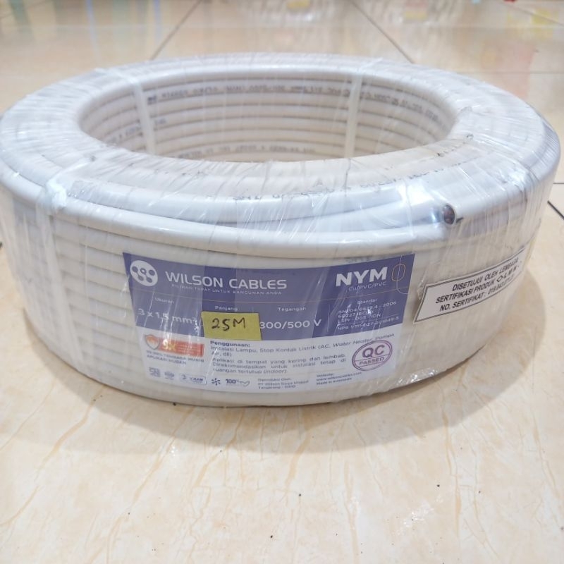 Jual WILSON Kabel Listrik NYM 3x1.5 3x1,5 Kawat Tembaga SNI LMK - 25 ...