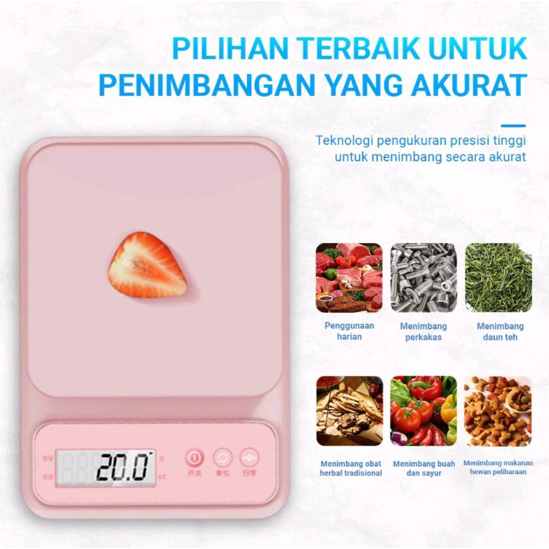 Jual Kitchen Scale Timbangan Digital 10 KG Cantik Akurat dan Presisi ...