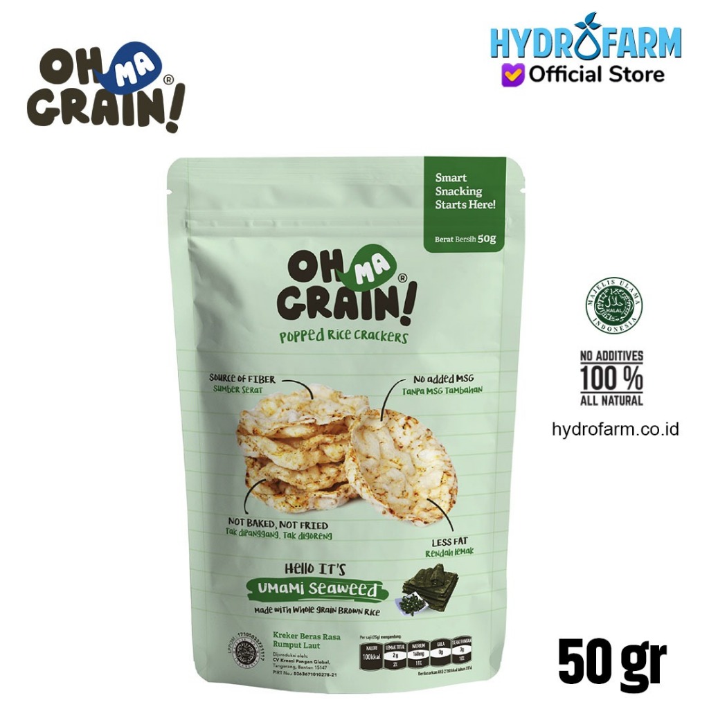 Jual Oh Ma Grain! - Popped Rice Crackers / Keripik Beras (Umami Seaweed ...