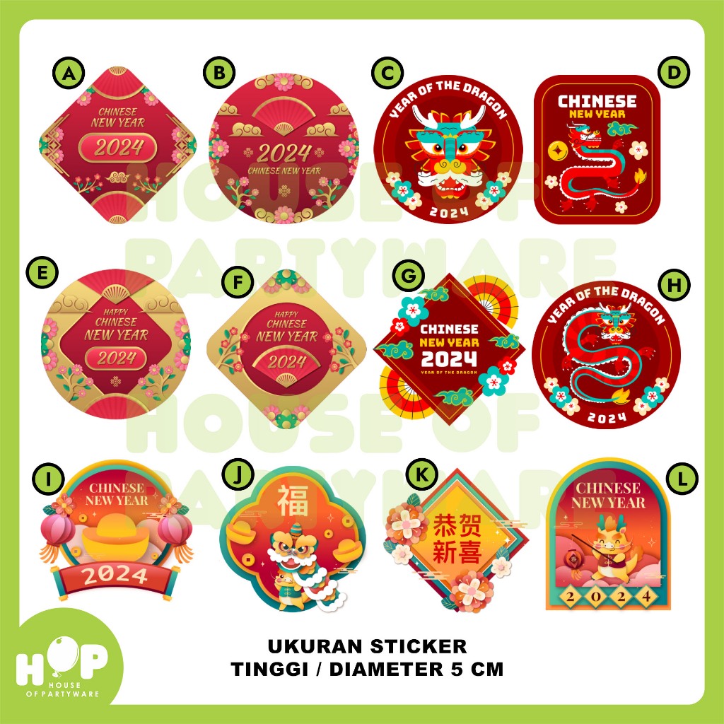 Jual Sticker Imlek / Label Stiker Kemasan Chinese New Year Sinciah CNY ...