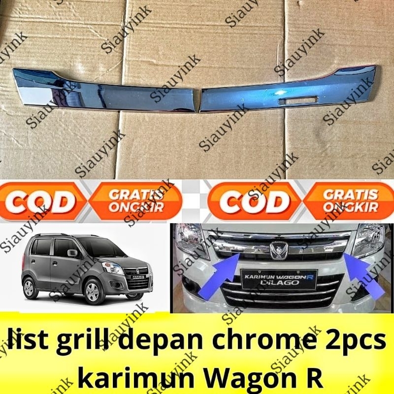 Jual List grill Depan Karimun wagon R front grill trim Chrome | Shopee ...