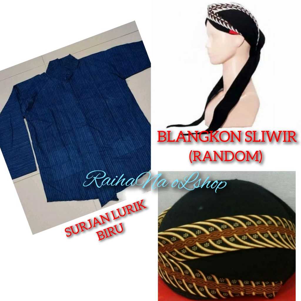 Jual BAJU ADAT LAKI | SURJAN LURIK BIRU + BLANGKON SLIWIR | SETELAN PAKAIAN TRADISIONAL PRIA ...