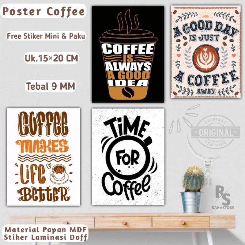Jual Hiasan Dinding Kopi / Poster Coffee / Pajangan Dinding Coffee ...