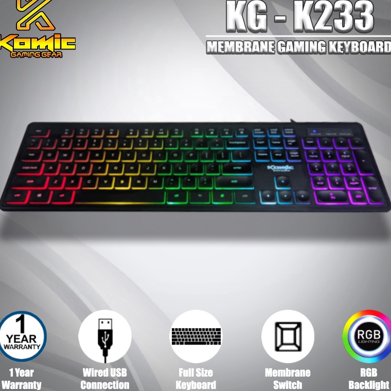 Jual ART P33Q Komic KGK233 Keyboard Gaming Membrane LED RGB Backlight ...