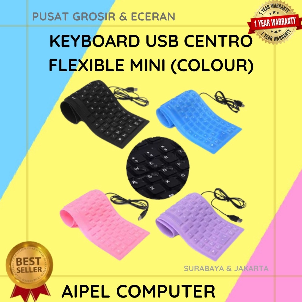 Jual FLEXIBLE KEYBOARD USB CENTRO FLEXIBLE MINI COLOURS ART I3O8 ...