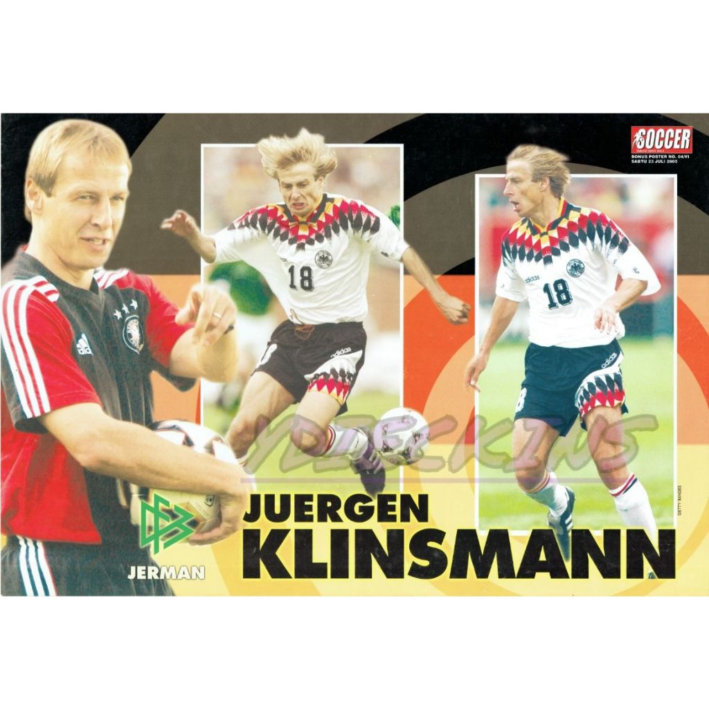 Jual Poster Bola SOCCER Legenda Sepak Bola "JUERGEN KLINSMANN" | Shopee ...