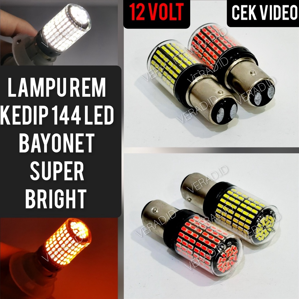 Jual Mgn LAMPU REM 144 LED 2 KAKI 1157 KEDIP FLASH 12 VOLT SUPER BRIGHT ...