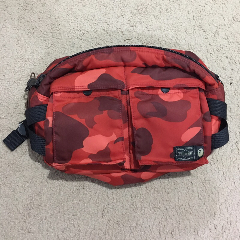 Jual Bape X Porter Red Camo Waist Bag | Shopee Indonesia