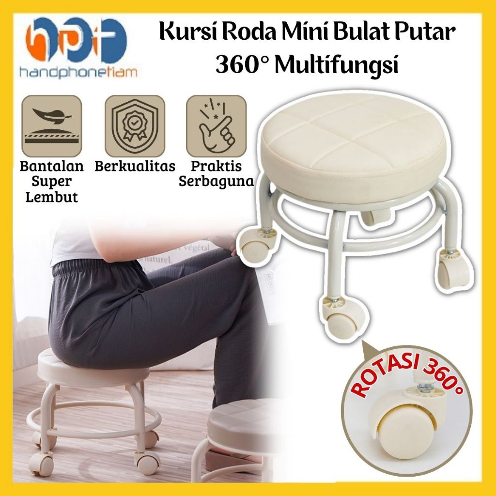 Jual Kursi Mini Bulat Roda Putar 360° Multifungsi Bangku Kecil Santai ...