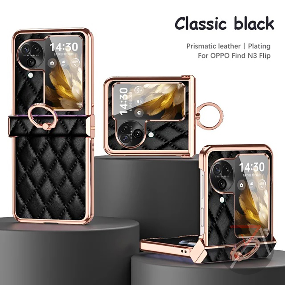 Jual NIO Case Oppo Find N3 Flip Diamond Premium Leather Kulit Hard Slim ...