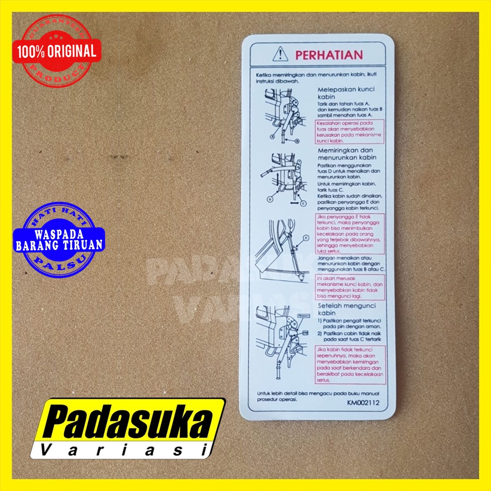 Jual Stiker Sticker Perhatian Dashboard Canter KM002112 | Shopee Indonesia