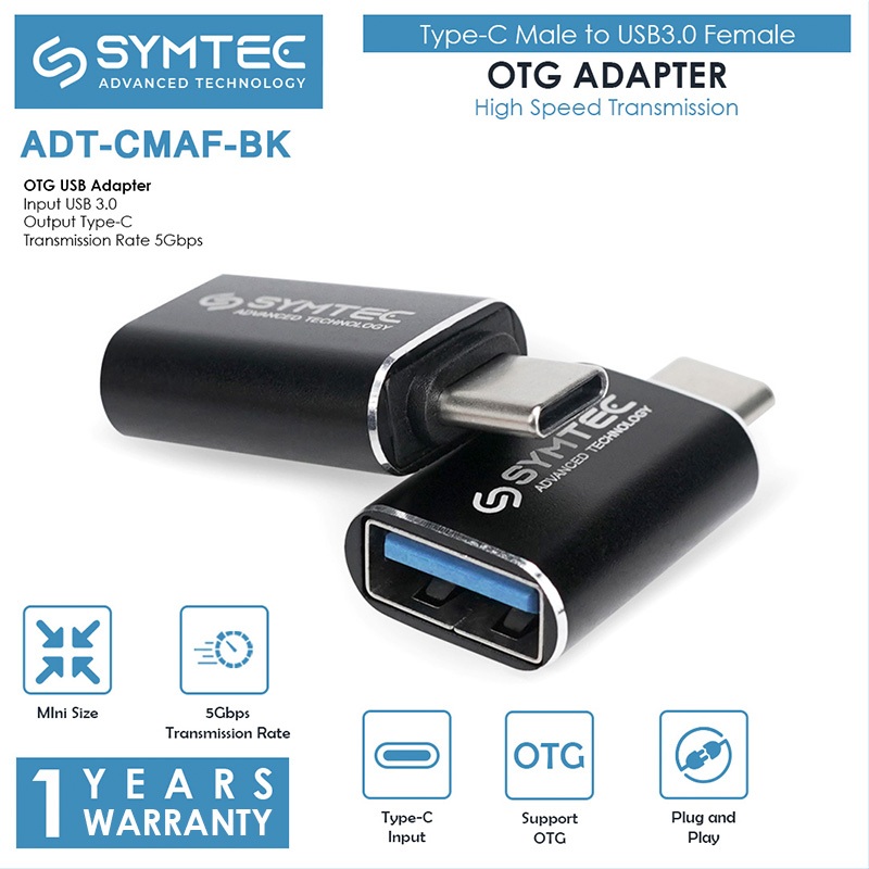 Jual SYMTEC Adapter OTG Type-c Male To USB 3.0 Female - ADT-CMAF-OTG ...