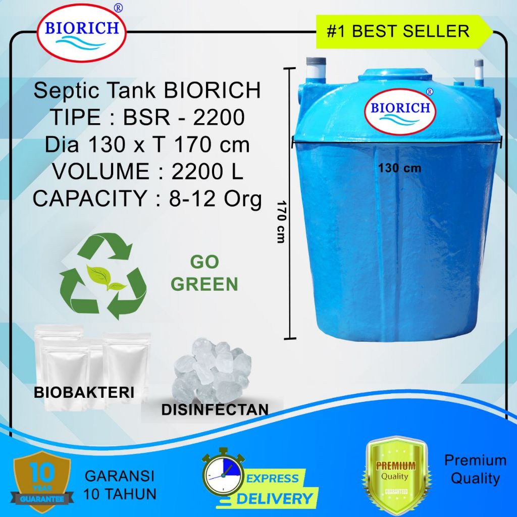 Jual Bio Septic Tank Biotech - Kapasitas 12 - 17 Orang Tipe BSR 2200 ...