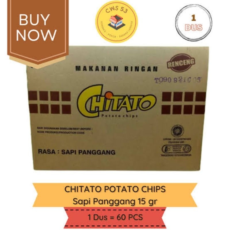 Jual CHITATO BBQ Sapi Panggang Chiki Snack Kentang 15 gr - 1 Dus / 60 ...