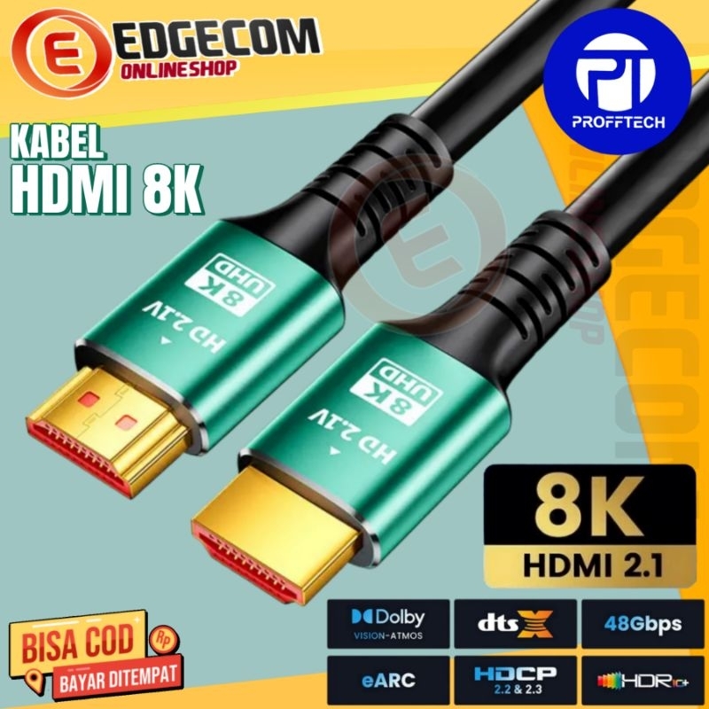 Jual PROFFTECH KABEL HDMI MALE V2.1 8K 60HZ UHD HDR HIGHSPEED 10 / 15 ...