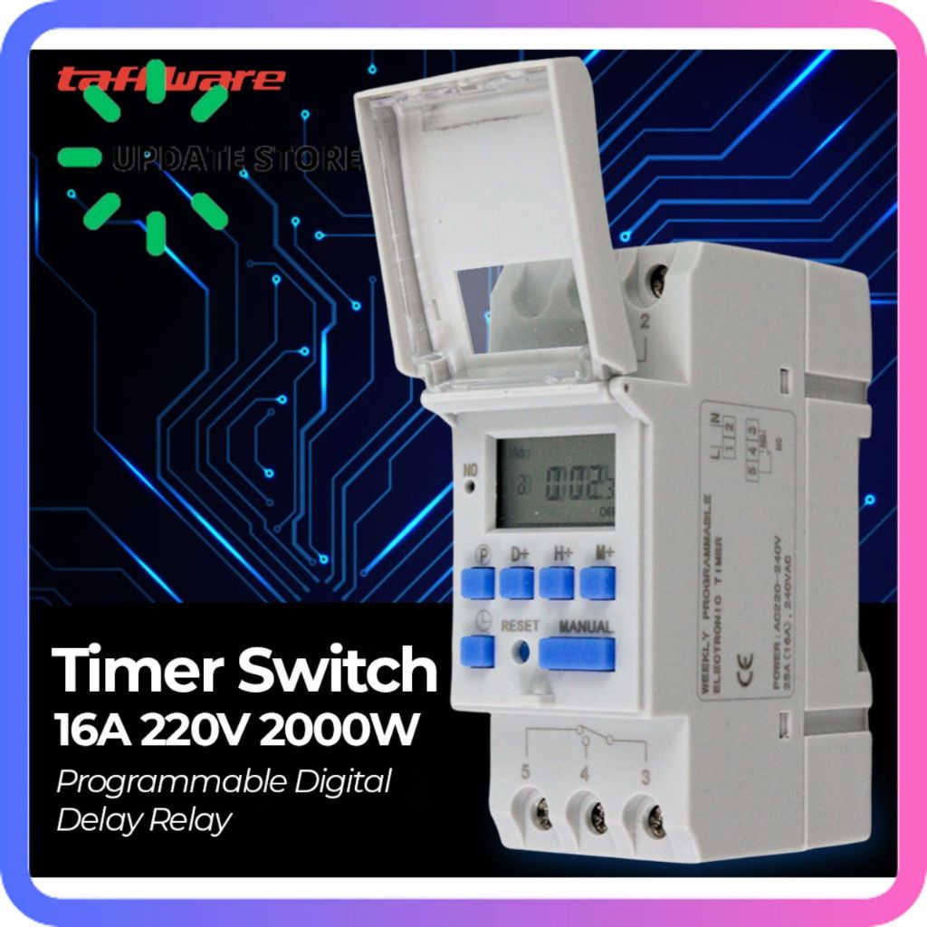 Jual Programmable Digital Timer Switch Relay 20 Program 220V/16A - THC30A - White | Shopee Indonesia