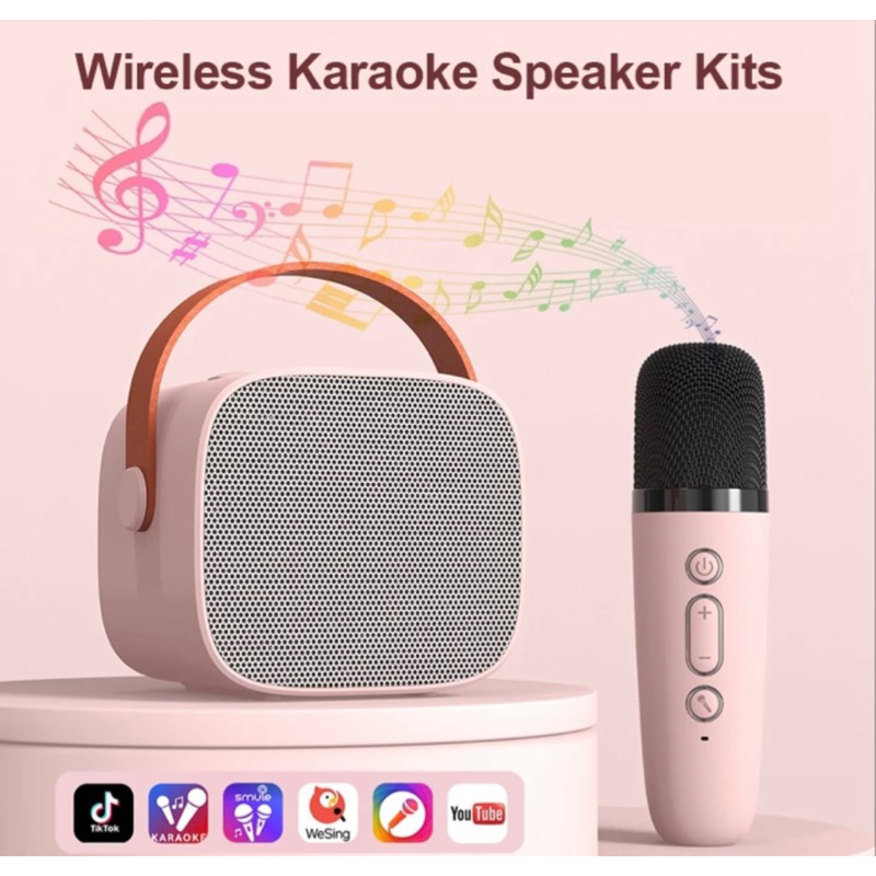 Jual Speaker bluetooth portable karaoke Set Bluetooth Mini Full bass ...