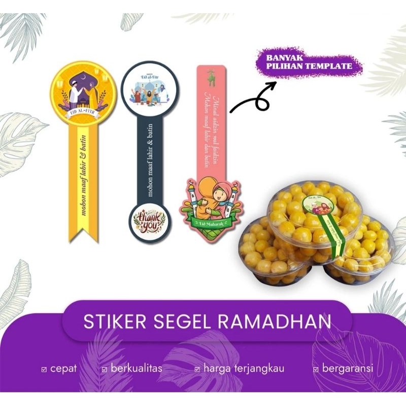 Jual Print Cetak Stiker Hari Raya Idul Fitri Custom Segel Toples, Botol ...