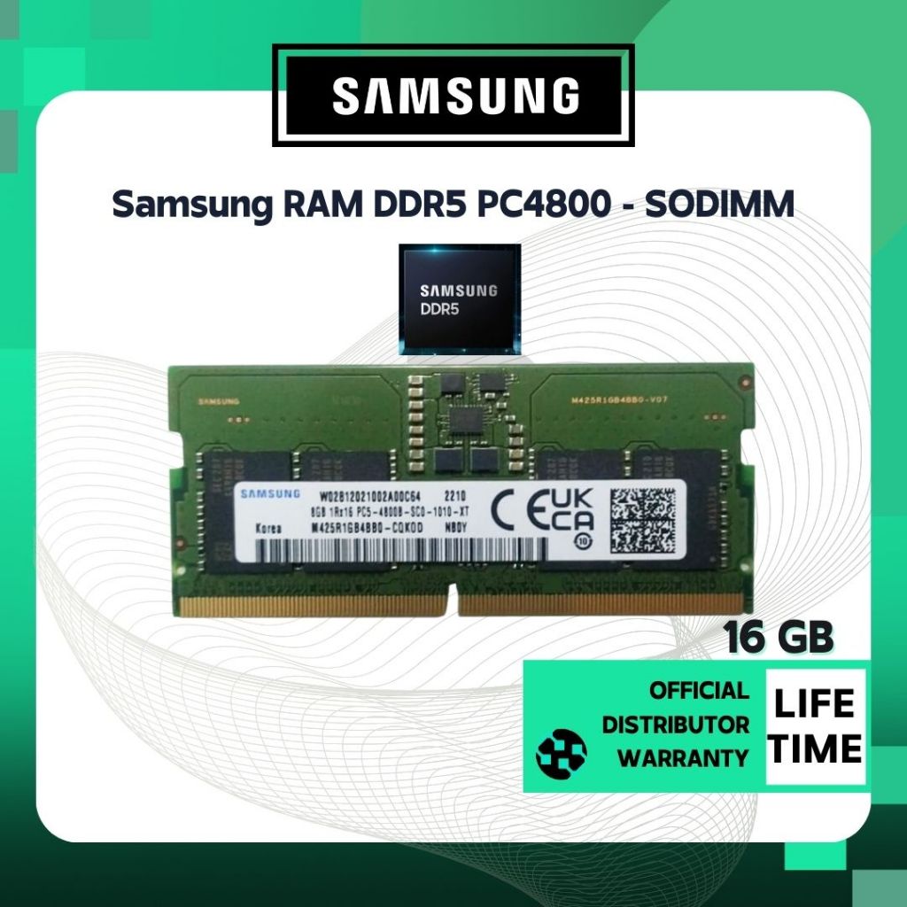 Jual SAMSUNG RAM SODIM DDR5 8GB / 16GB / 32GB SODIMM PC4800 PC5-38400 ...