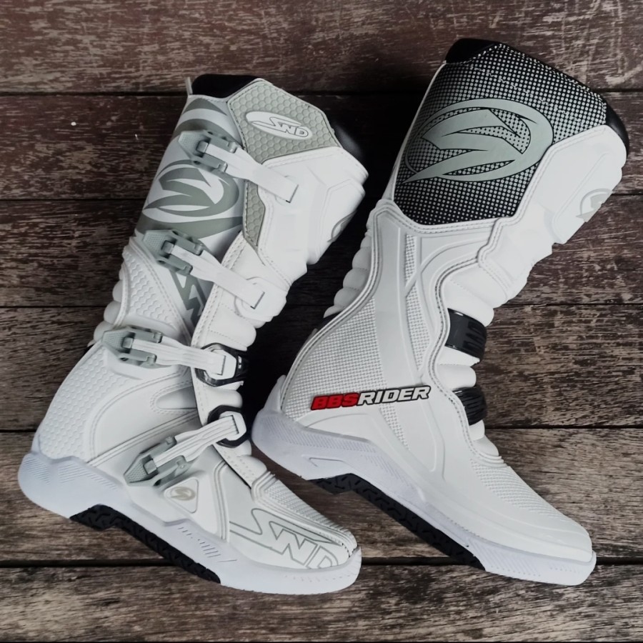 Jual Sepatu Trail Cross MX Adventure SND White | Shopee Indonesia