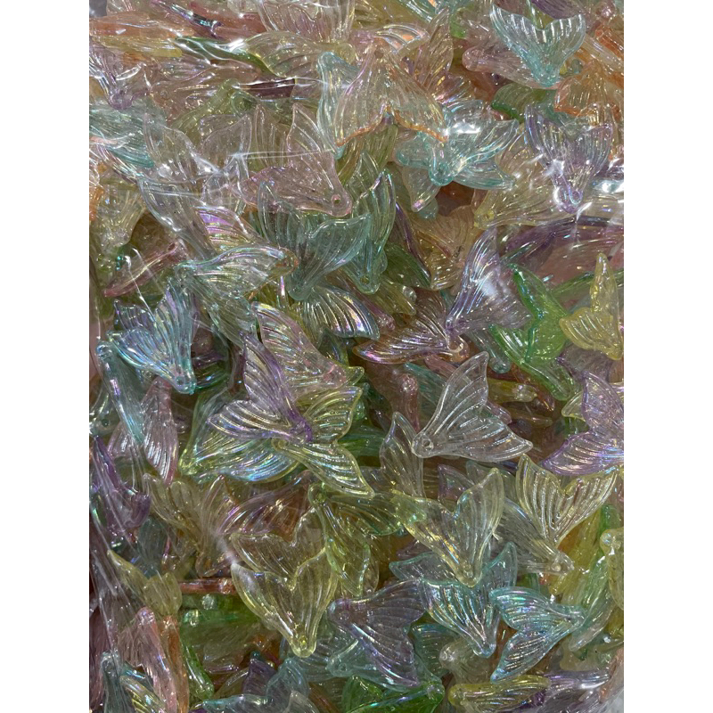 Jual manik mote ekor duyung mermaid tail mix AB campur warna kilau diy ...
