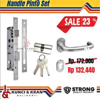 Jual HANDLE PINTU SET ALUMUNIUM STRONG SST 64030 SS GAGANG PINTU ...