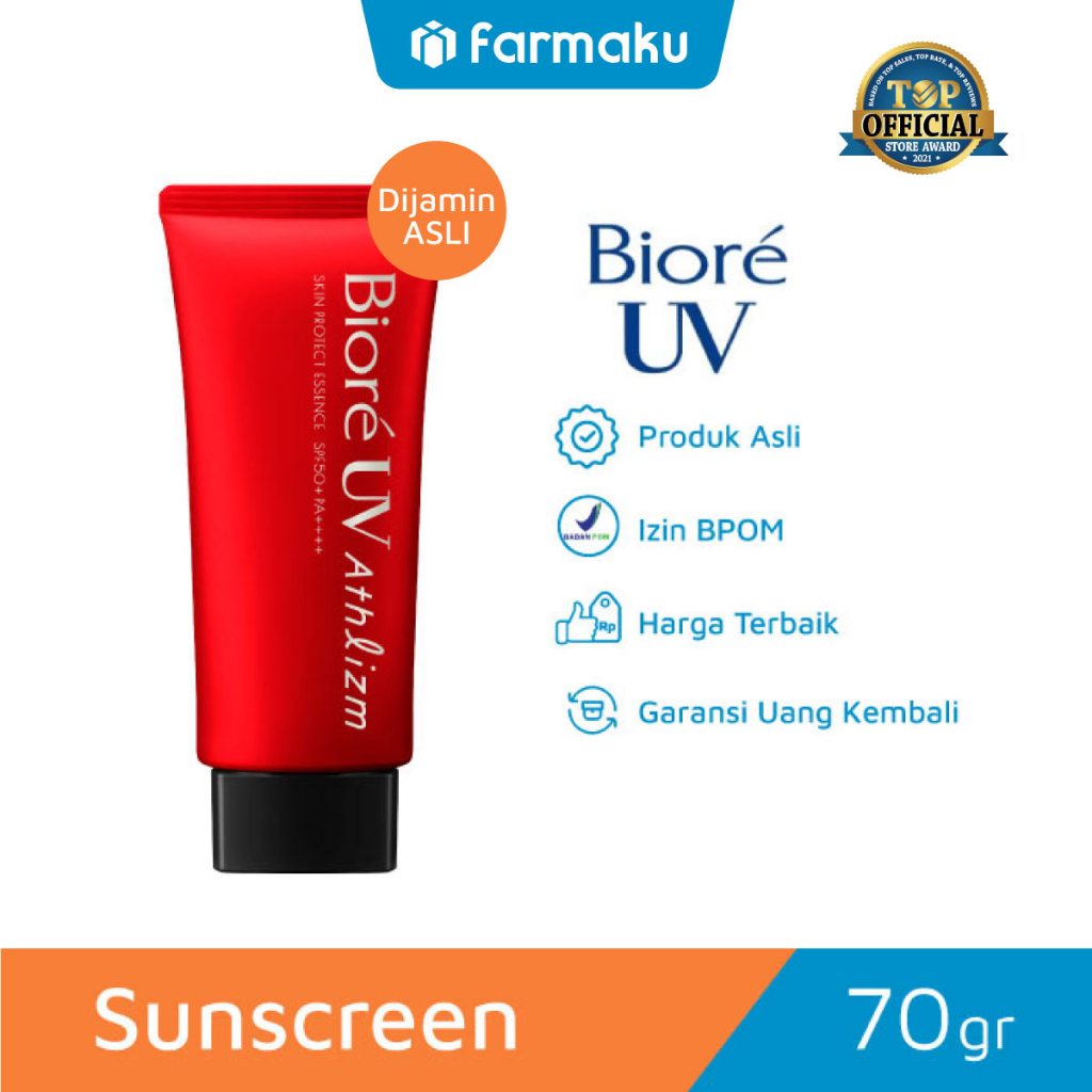 Jual Biore UV Athlizm Skin Protection Essence Sport Sunscreen SPF 50 PA ...