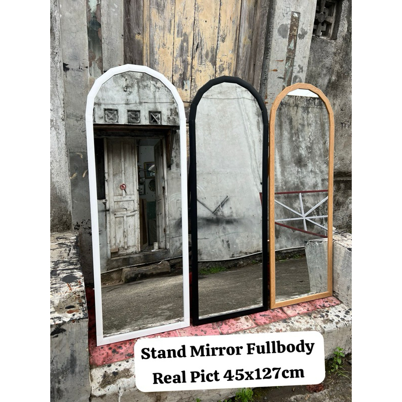 Jual GRATIS PACKING KAYU Standing mirror dome fullbody+Lampu 45x127cm ...