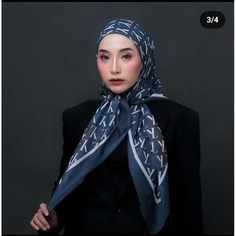 Jual (LY) Monogram Pattern Scraf LY Jilbab Voal Branded Premium ...