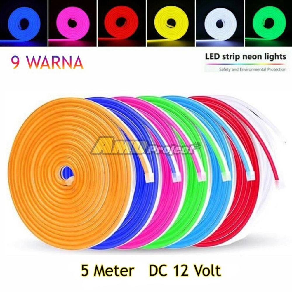 Jual Lampu Led Neon Flex 12V DC Panjang 5 Meter Led Strip Selang Flexible Waterproof Anti Air ...
