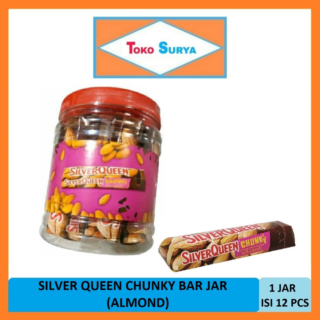 Jual Silver Queen Chunky Bar Jar Almond 12 Pcs x 26 Gr | Shopee Indonesia
