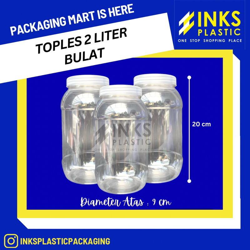 Jual TOPLES JAR 2L/2000 ML BULAT ( 24 PCS ) | Shopee Indonesia