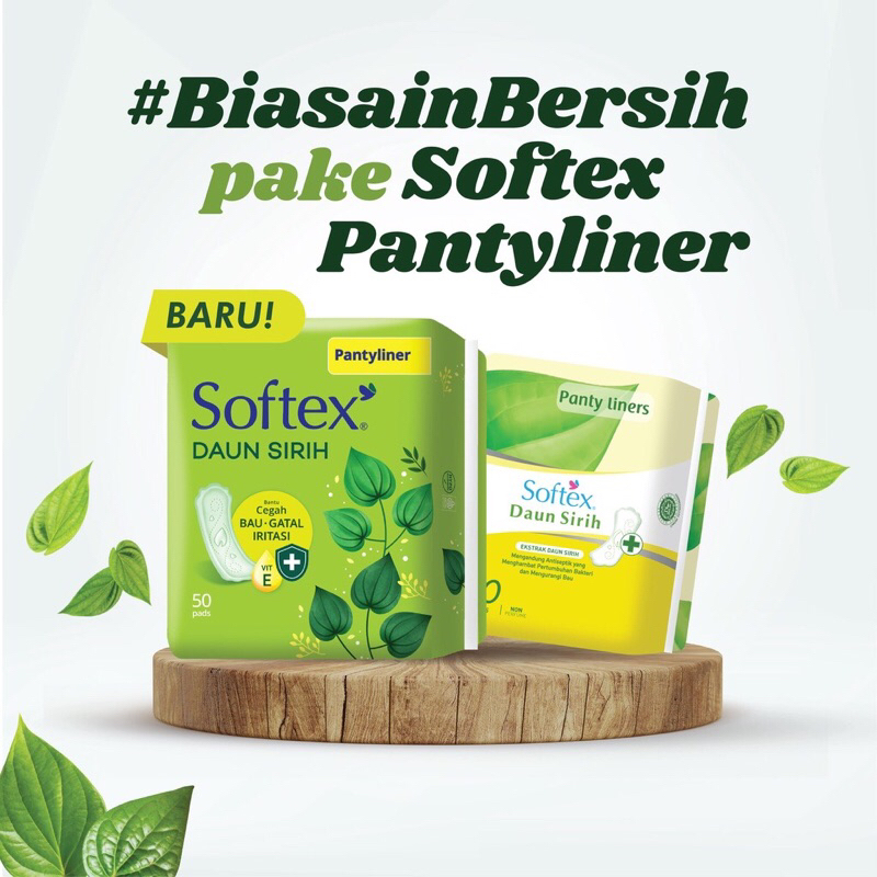 Jual Pantyliner Softex Daun Sirih + Vitamin E isi 20 pads & 50 pads | Shopee Indonesia