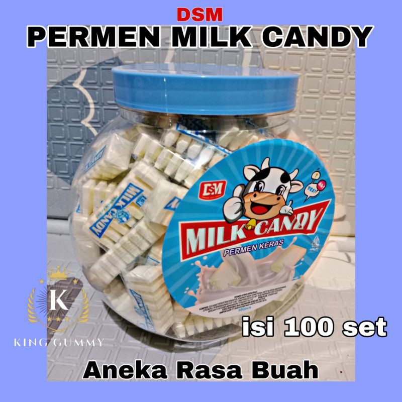 Jual Permen Milk Candy aneka Rasa Buah 1 toples isi 100set | Shopee ...